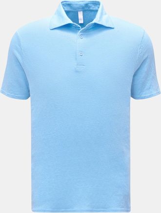 04651/ Herren - Leinen Jersey-Poloshirt hellblau