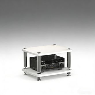 Generic HiFi Regal 1/2/3/4-stufiges Audio-Rack, Modernes Stereo-Rack Aus Holz Mit Fu&szlig;matte, Offenes Design, Medienst&auml;nder for Gaming, Besprechungsr&auml;ume, Wohnz