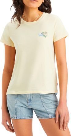 Levi's Damen The Perfect Tee T-Shirt, Single Hibiscus BW F, XXS