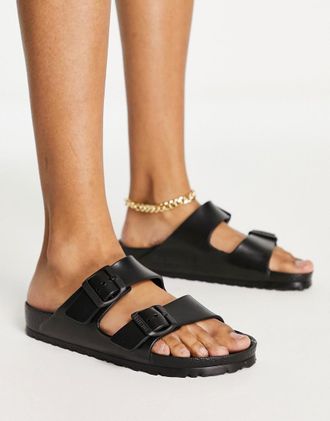 Birkenstock Arizona - Sandales plates en EVA - Noir