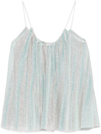 Forte_Forte haut sans manches à effet métallisé - Bleu