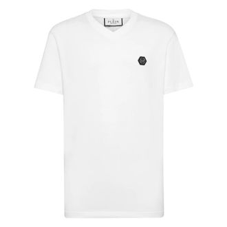 Philipp Plein T-Shirt V-Ausschnitt Gothic - - Tops - Herren - Wei&szlig; - 2XL