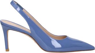 Stuart Weitzman Femme, Chaussures, Bleu, Taille: 36 EU Sandale en cuir bleu &agrave; talons moyens