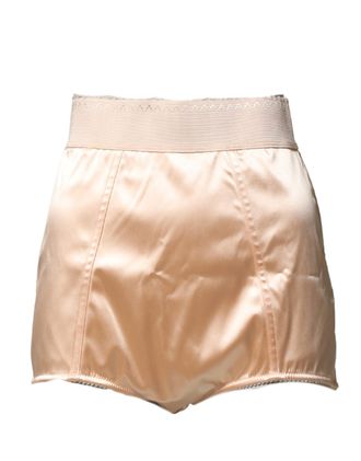 Dolce & Gabbana Womens Beige Silk Blend High Waist Girdle Panty Underwear Elastane Clothing