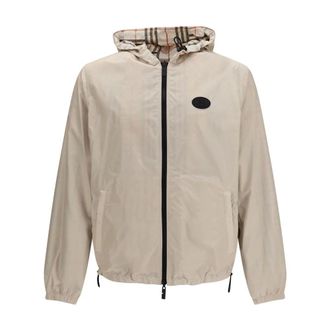 Burberry Homme, Vestes, Beige, Taille: L Veste &agrave; capuche Newport r&eacute;versible &agrave; carreaux