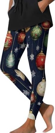 Generic Leggings de No&euml;l pour femmes taille haute pantalon de yoga long motif de No&euml;l mignon leggings d&eacute;contract&eacute;s pantalons de travail femmes noir, Noir, XXL
