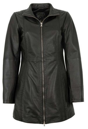Maddox Lederjacke Silke MADDOX - Damen Ledermantel Longjacke Lammnappa schwarz