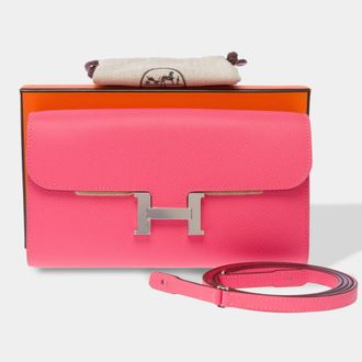 Herm&egrave;s Constance Long To Go Wallet - Azalea Pink