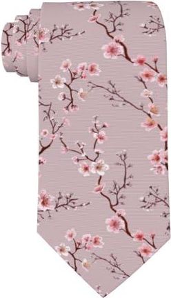 Generic Fleurs De Cerisier Roses Cravatte Décontractée Cravates Polyvalente Cravate Pour Célébrations Travail Entreprise