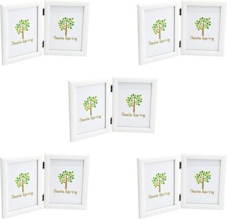 Nicola Spring Faltbarer 2-Fotorahmen - passend f&uuml;r Fotogr&ouml;&szlig;e 5 x 7 Zoll (12 x 17 cm) - 5er-Pack - wei&szlig;er Bilderrahmen, Kleiner Portr&auml;t-Bilderrahmen mit St&auml;nder, fre
