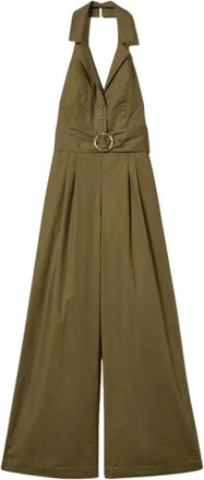 Twinset Femme, Combinaisons et Ensembles, Vert, Taille: 36 FR Combinaison Pantalon Popeline Ceintur&eacute;e