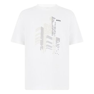 HUGO BOSS T-shirt avec motif graphique - Homme - Tops - Blanc - Taille: 2XL