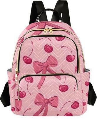 Mnsruu Mini sac à dos pour femme avec noeud rose cerise - Petit sac à dos tendance - Sac à dos décontracté, Multi156, S