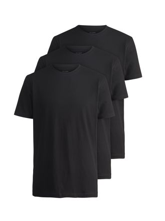 Olymp T-Shirt OLYMP, Herren, Gr. M, schwarz, Single Jersey, Obermaterial: 100% Baumwolle, unifarben, Basic, tailliert normal, Rundhals, Shirts T-Shirt, Rund