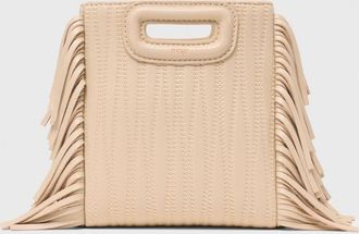 Maje Sac M Mini En Cuir Surpiqu&eacute; - Creme - Maje
