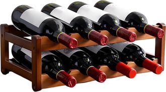 Generico Weinflaschenregal aus Holz, 2 Ebenen f&uuml;r 8 Flaschen, Aufbewahrungsregale f&uuml;r Wein, f&uuml;r Familie, Erwachsene, M&auml;nner, Frauen, Enthusiasten, Hochzeit, Ur