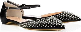 Generic Ballerines &eacute;l&eacute;gantes pour Femmes avec Rivets, Chaussures Plates D&eacute;contract&eacute;es &agrave; Bout Pointu &agrave; Enfiler, avec Bride de Cheville R&eacute;glable et C&ocirc;t&eacute;s Ouvert