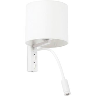 Faro Barcelona Faro Tira - Wandleuchte Wei&szlig; E27 mit Leselampe 3W 3000K