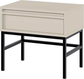 Selsey Nachttisch Beistellschrank Beistelltisch Nachtschrank 50 cm Stehend Mit Schublade Graubeige Evo
