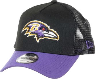 New Era Baltimore Ravens NFL Two Tone Schwarz Lila Verstellbare 9Forty A-Frame Trucker Cap - One-Size