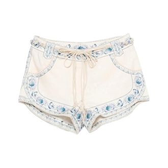Zimmermann Drawstring Embroidered Shorts - - Shorts - Damen - Beige - L