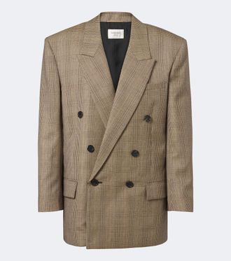 Saint Laurent Blazer en laine &agrave; motif Prince de Galles