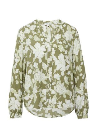 s.Oliver Langarmbluse Bluse Flie&szlig;ende Viskose-Bluse mit All-over-Print