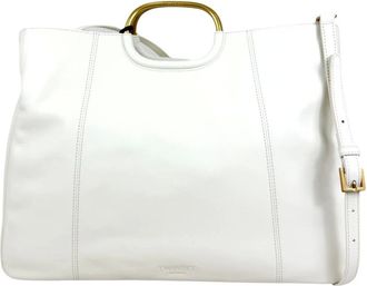 Twinset Femme, Sacs, Blanc, Taille: ONE Size Ellipse Tote Leather Big