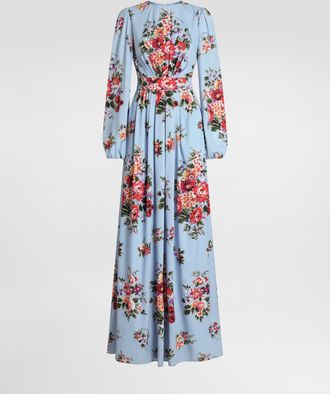 Dolce & Gabbana Flower Bouquet-print Charmeuse Dress - Frau Kleider Multicolor 44