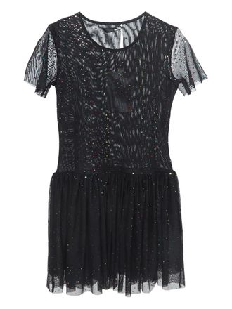 Moschino robe courte en tulle - Black