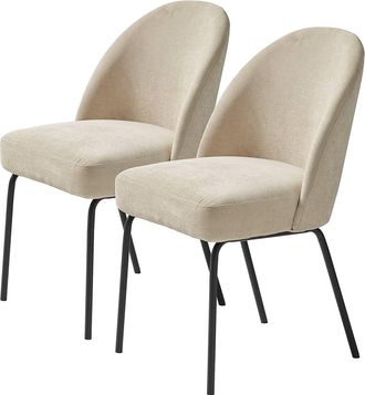 Loftscape home24 Esszimmerstuhl Torrent 2er-Set 49 x 84 x 57cm Beige/Sand