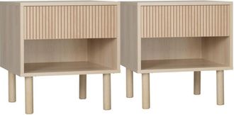 HOMCOM Homcom - Lot de 2 chevets design Urban Craft tiroir niche effet bois clair naturel