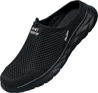 Generic Chaussures d&eacute;t&eacute; tendance pour homme avec &eacute;trier &agrave; pied unique en maille semi-creuse confortables et d&eacute;contract&eacute;es, Noir, 42 1/3 EU