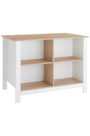 MID.YOU Mid.you Kücheninsel, Weiß, Eiche Artisan, Holzwerkstoff, einzeln stellbar, nur wie online abgebildet bestellbar, 124x90x75 cm, Küchen