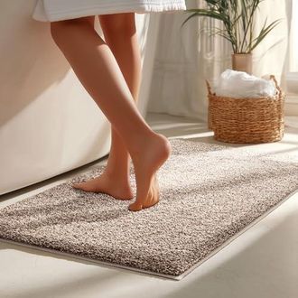Floordirekt Tapis de bain NASA marron - 80 x 120 cm - Doux et durable - Bords renforc&eacute;s - Absorbant leau et facile dentretien