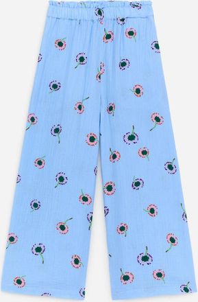 Arket Lockere Hose Aus Baumwollmusselin -Blau