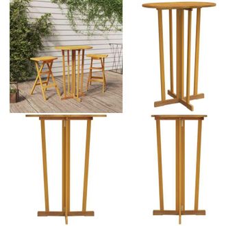 vidaXL Bartisch Klappbar 90x65x105 cm Massivholz Teak - Holz Tisch - Gartenm&ouml;bel - Esszimmertisch - Outdoor M&ouml;bel - Balkonm&ouml;bel - Home & Living