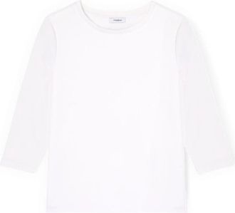Motivi T-Shirt aus zwei Materialien - - Tops - Damen - Wei&szlig; - XS