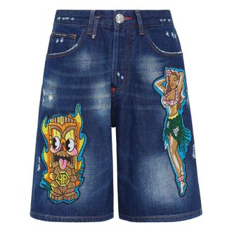 Philipp Plein 5-Pocket Denim Shorts Hawaii - - Shorts - Herren - Blau - W30