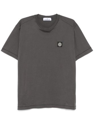 Stone Island t-shirt à patch Compass - Gris