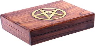 Puckator Sheesham Holzkästchen mit Pentagramm-Einlage IF182