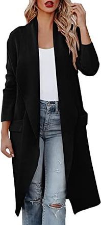 Generic Veste Legere Femme Grande Taille - Femmes Casual Manches Longues Drap&eacute; Ouvert Devant Poches en Tricot Long Cardigan Vestes Pull Manteau Taupe
