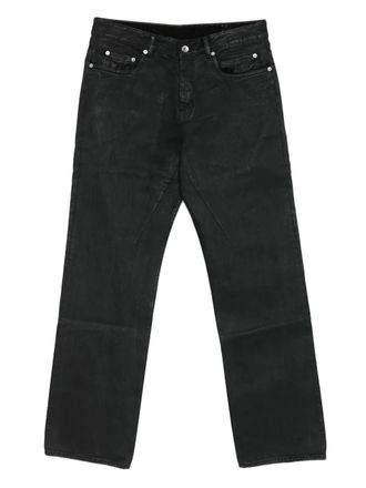 Rick Owens jean à effet ciré - Noir