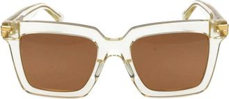 Bottega Veneta Femme, Accessoires, Beige, Taille: 53 MM Lunettes de Soleil Beige Marron Bv1005S Style