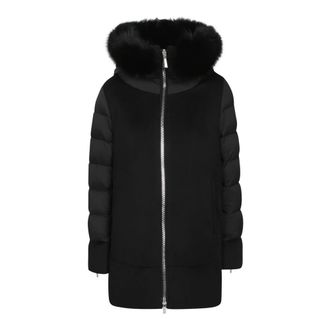 Moorer Jacke mit fellgef&uuml;tterter Kapuze - - Jackets - Damen - Schwarzk - S
