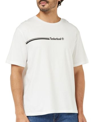 Timberland Mens Short Sleeve Tee 3 Tier3 T-Shirt, White, XXL