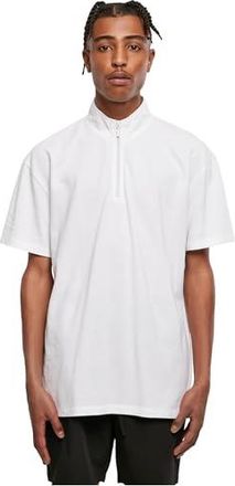 Urban Classics Boxy Zip Pique Tee T-Shirt, Blanc, XXL Homme