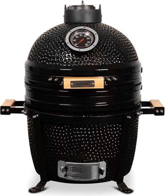Patton Kamado barbecue c&eacute;ramique Premium 15 - Mod&egrave;le de Table Compact - Noir