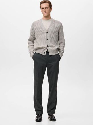 Mango Pantalon regular-fit petits carreaux gris chin&eacute; fonc&eacute; - Homme - 38 - MANGO MAN