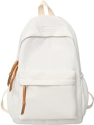 Generic Sac &agrave; dos de voyage haute capacit&eacute; en nylon avec fermeture &eacute;clair pour femme et fille, blanc, taille unique